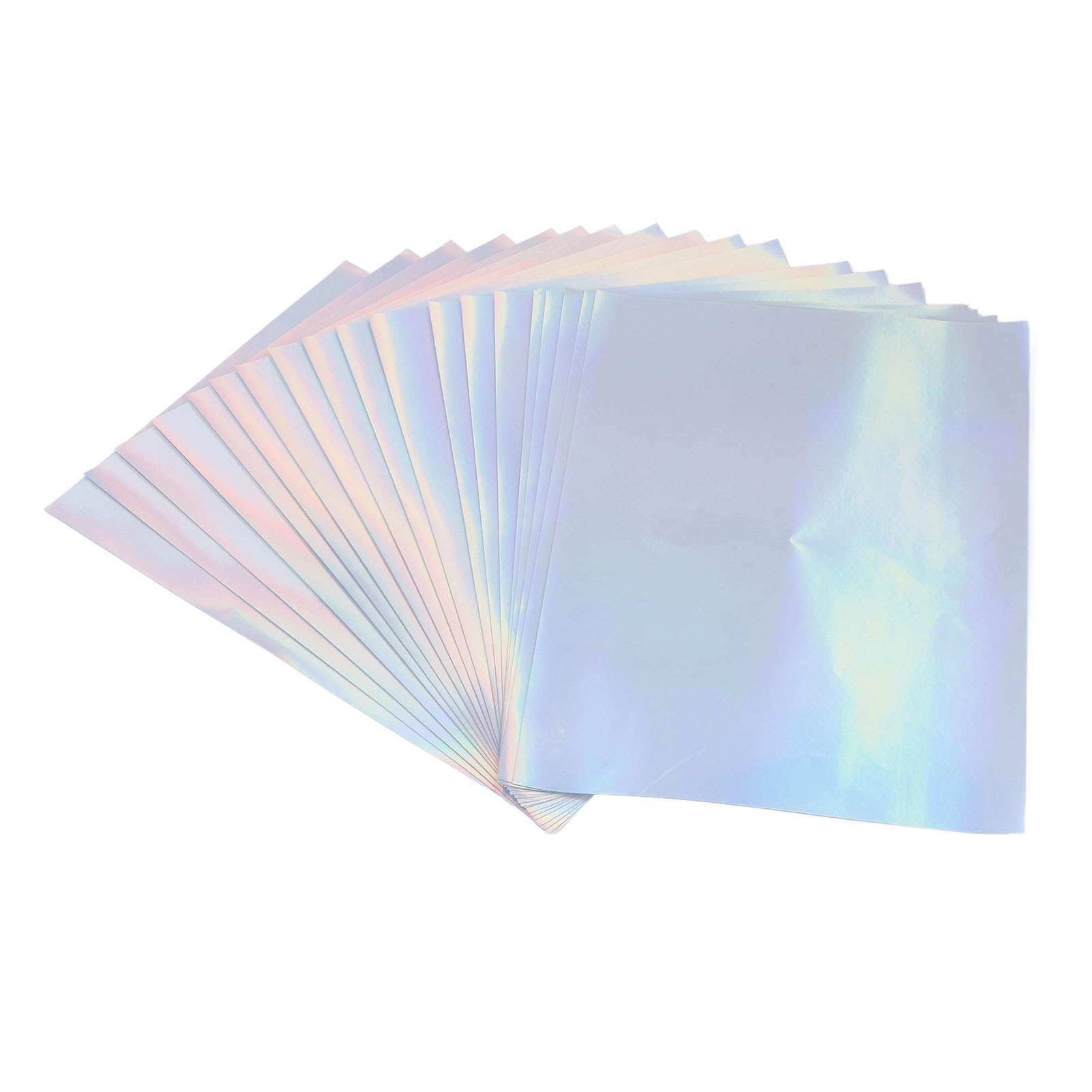 Printable Holographic Sticker Paper 20 Pcs Printing Paper Sheets Ink Stickers Self Adhesive A4 for Laser Inkjet Printer Paper