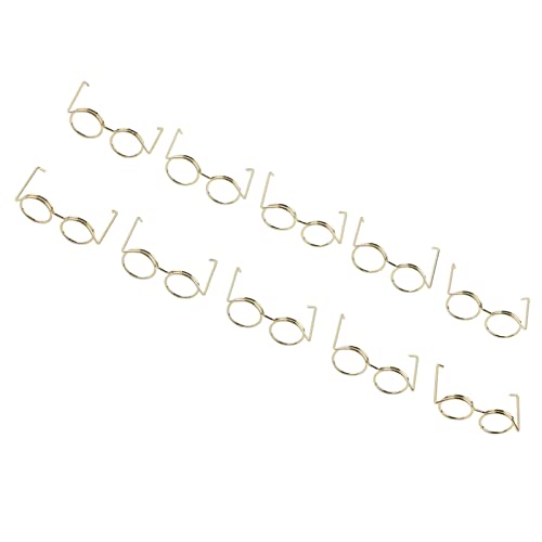 Paper Clip, 10Pcs Metal Rose Golden Small Eyeglass Shape Bookmark for Fixing Card Book File for Office Home School Supplies