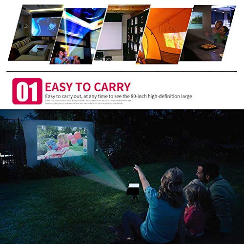 Mini Led LCD Projector, 600 Lumen, 3.5Mm Audio, 320X240 Pixels, Hdmi USB Mini Projector, 20-60 Inch Projection, Home Media Player, 1080P Hd Projection,Black