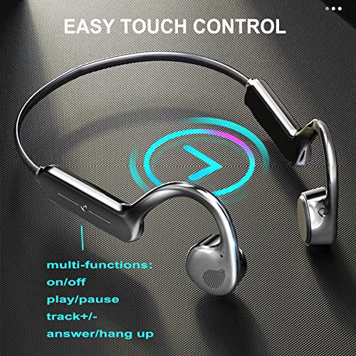 NVAHVA Bone Conduction Wireless Headphone, Open-Ear Bluetooth Headset fo Sports (Black)