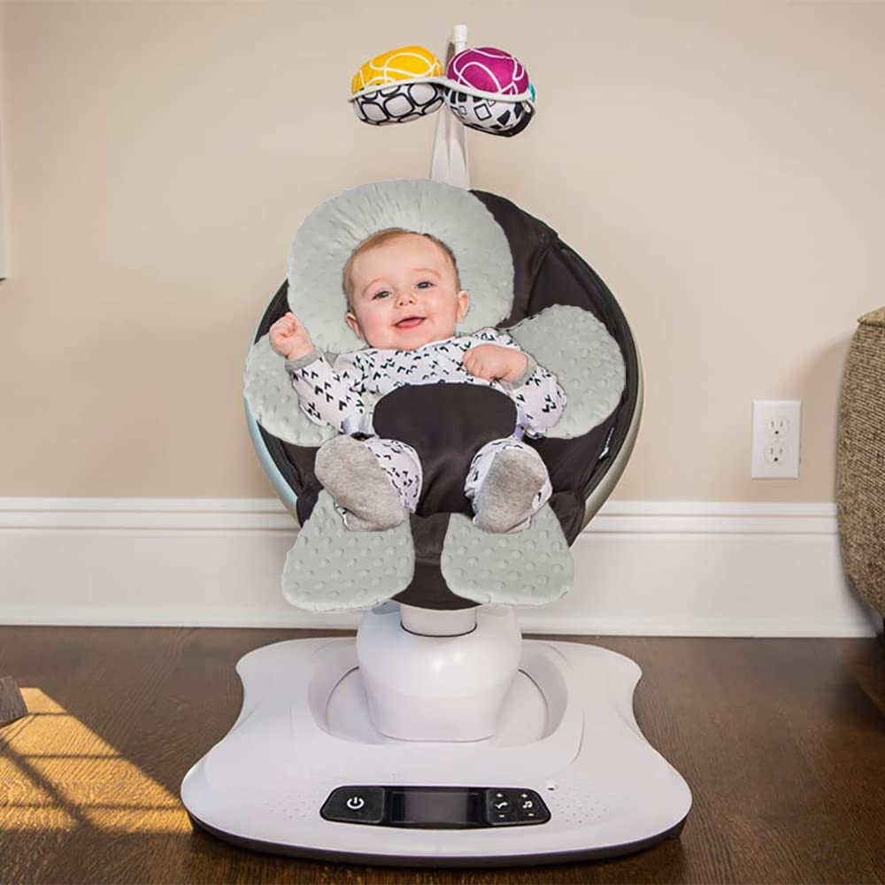 Pro Goleem Infant Car Seat Head Neck Body Support, Ultra-Soft Minky and Microfiber Newborn Car Seat Insert, Perfect for Car Seat, Stroller, 2-in-1 Reversible, for Boys and Girls, Gray