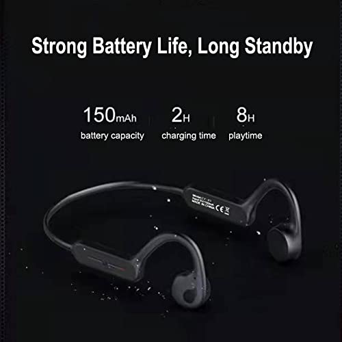 NVAHVA Bone Conduction Wireless Headphone, Open-Ear Bluetooth Headset fo Sports (Black)