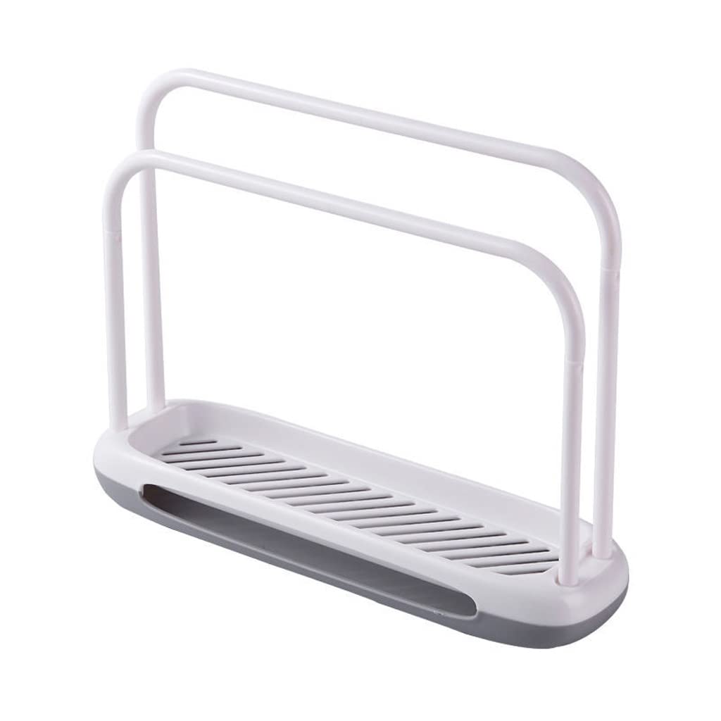 LUVADU ZCX Sink Organizer Sink Sponge Drain Rack Sponge Holder with Removable Drain Tray for Soap Dish,Kitchen Accessories Soap Dispenser Organizer (Color : A)