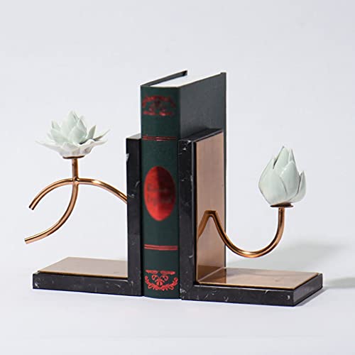 Book Ends for Shelves Chinese Style Creative Bookend Bookshelf Marble Anti-Moving Bookends, Used for Decoration of Office and Living Room Office Book Stand