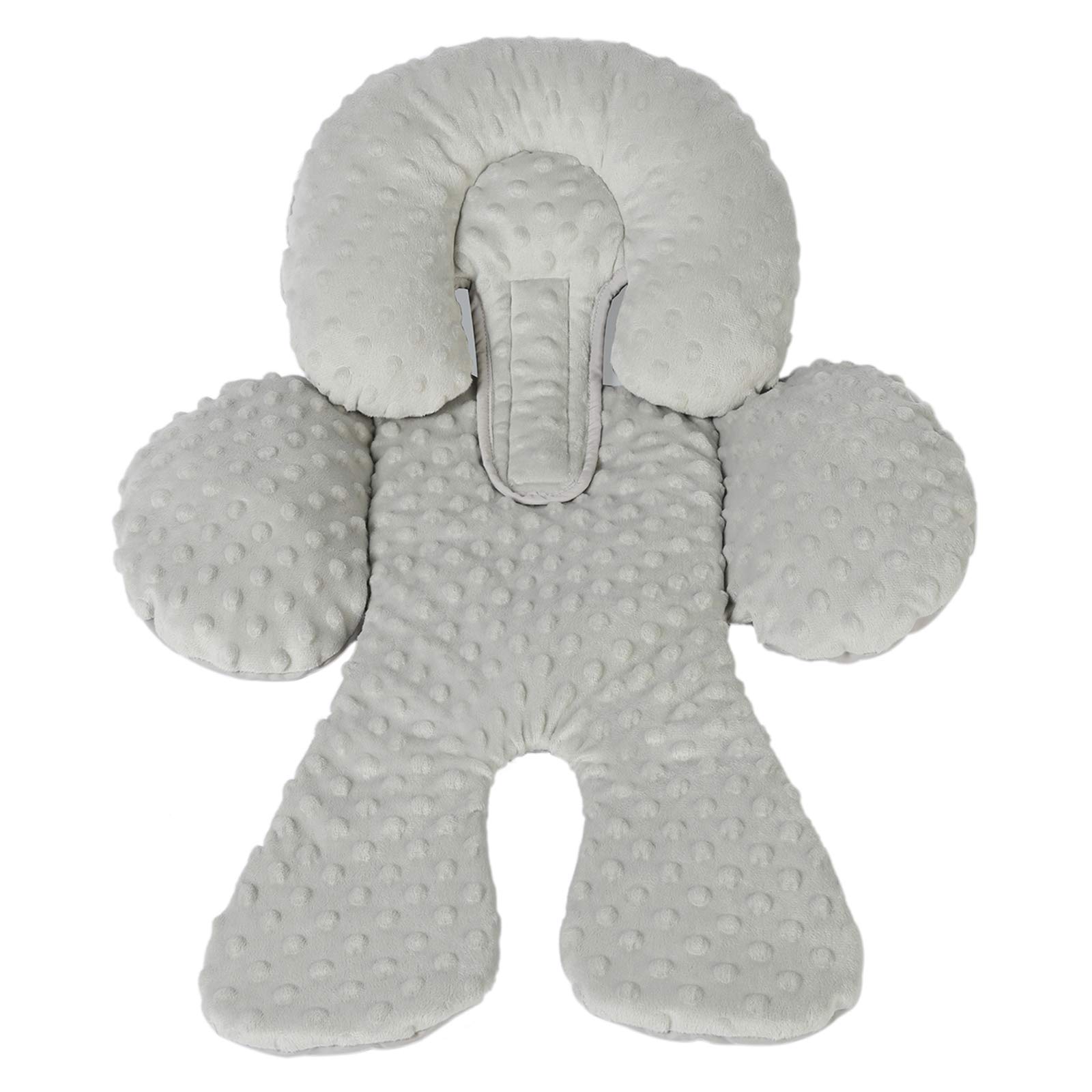 Pro Goleem Infant Car Seat Head Neck Body Support, Ultra-Soft Minky and Microfiber Newborn Car Seat Insert, Perfect for Car Seat, Stroller, 2-in-1 Reversible, for Boys and Girls, Gray