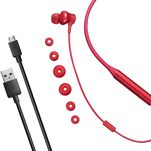 FIIL Driifter Noise Cancelling Bass Bluetooth Neckband In-Ear Earphones, for Sport Gym Running 11 Hours Playtime with Sweatproof and lightweight foldable Design, with Built-in Microphone for Call, Red