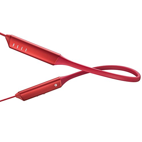 FIIL Driifter Noise Cancelling Bass Bluetooth Neckband In-Ear Earphones, for Sport Gym Running 11 Hours Playtime with Sweatproof and lightweight foldable Design, with Built-in Microphone for Call, Red