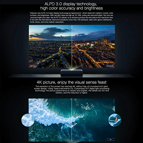 Kaya Projector, Xiaomi 1S 4K Projector MJJGTYDS04FM | Ultra Short Throw | ALPD 3.0 | Android 3D Home Cinema Projector - Updated Version