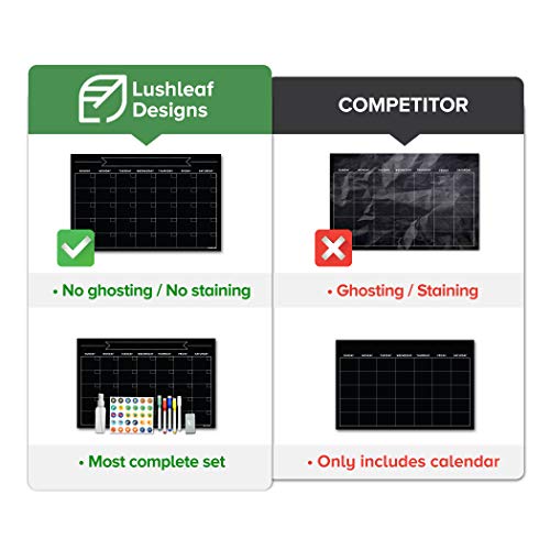 Magnetic Chore Chart Chalkboard & Reusable Dry Erase Calendar Set – Organizational Reward Planner - Family Planning Board - Kids Responsibility Reward Cleaning Chart – 11” x 17” (Lushleaf Designs)