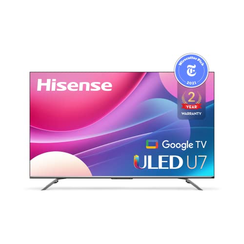 Hisense ULED Premium U7H QLED Series 55-inch Class Quantum Dot Google 4K Smart TV (55U7H, 2022 Model),Black