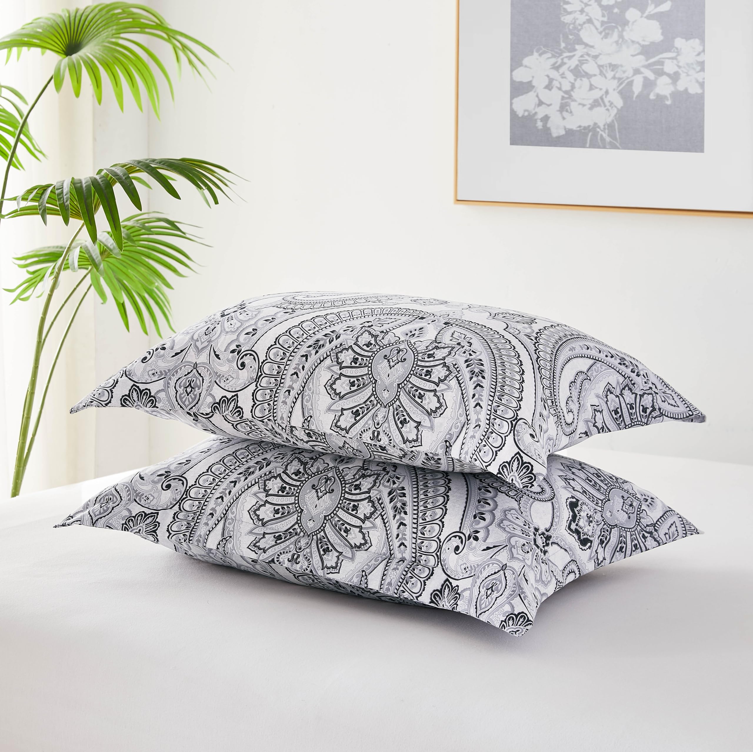 SouthShore FINE LINENS Pure Melody Collection - Premium Quality, Soft, Wrinkle, Fade, & Stain Resistant, Easy Care, Oversized Duvet Cover Set, Twin / Twin XL, Black