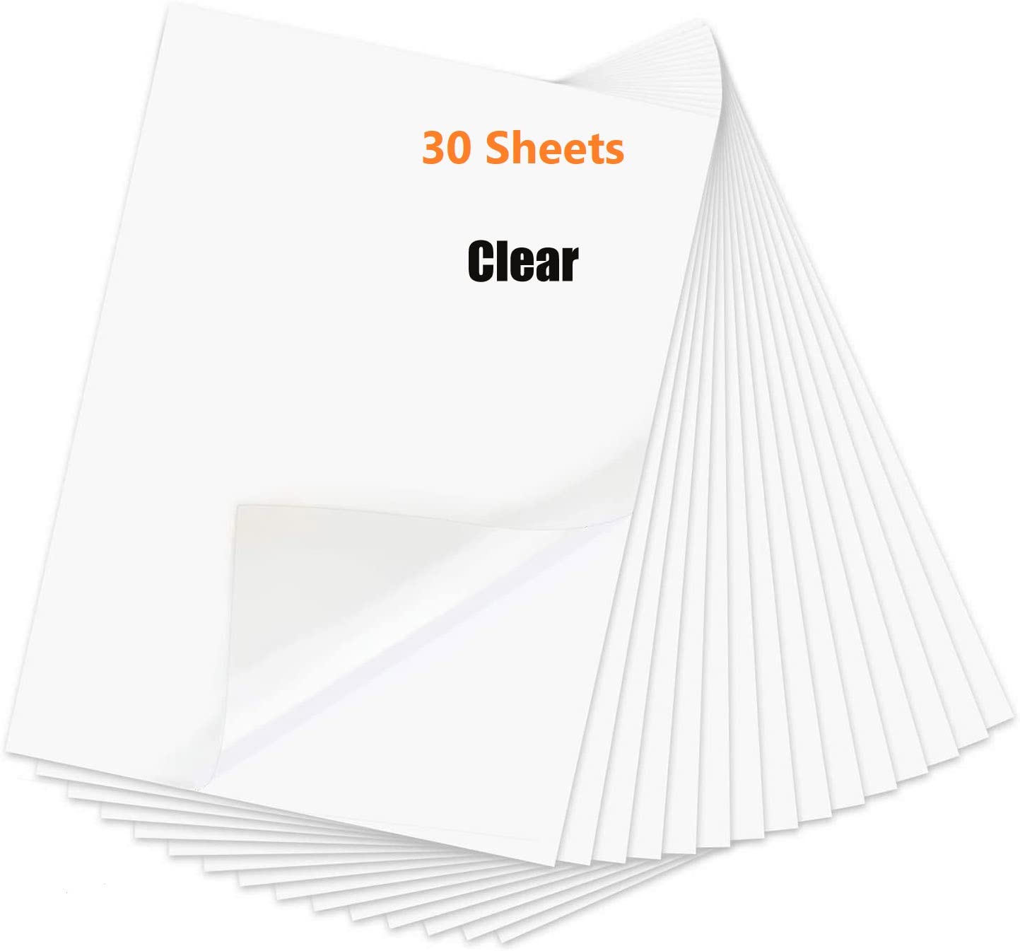 Printable Vinyl Sticker Paper Waterproof, Clear Sticker Paper for Laser and Inkjet Printer, 8.5" x 11"