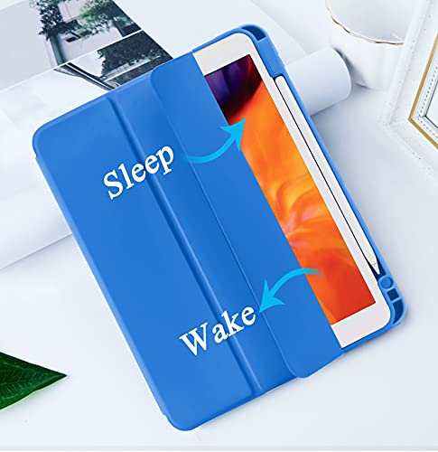 SIWENGDE Case for iPad Pro 11 Inch 4th/3rd/2nd Generation 2022/2021/2020 with Pencil Holder [Support iPad 2nd Pencil Charging] Slim Trifold Stand Smart Protective Cover, Auto Wake/Sleep(Blue)