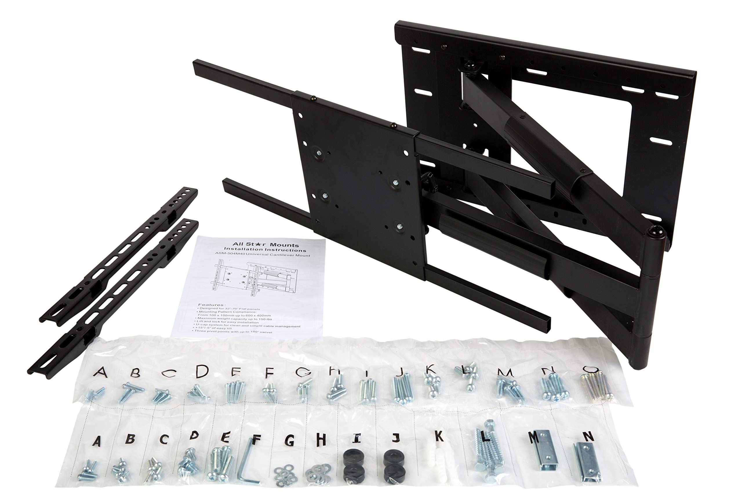 THE MOUNT STORE TV Wall Mount for TCL 55" Class LED 5 Series 2160p Smart 4K UHD TV with HDR Roku Model 55S525 TV VESA 400x200mm Maximum Extension 40 inches