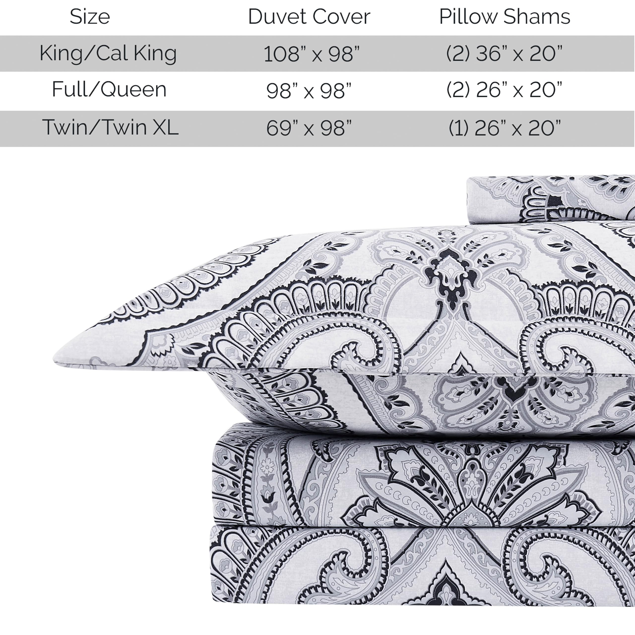SouthShore FINE LINENS Pure Melody Collection - Premium Quality, Soft, Wrinkle, Fade, & Stain Resistant, Easy Care, Oversized Duvet Cover Set, Twin / Twin XL, Black