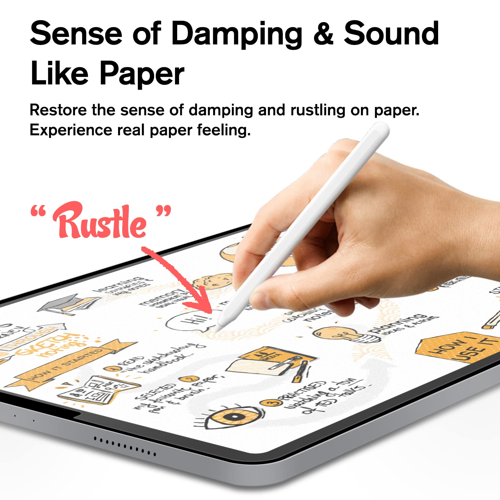 Hocents. Paperfeel Glass Screen Protector Compatible with iPad Pro 12.9 6th / 5th / 4th / 3rd Generation (2022/2021 / 2020/2018), Auto-Alignment Tool, Tempered Glass, EZ Kit