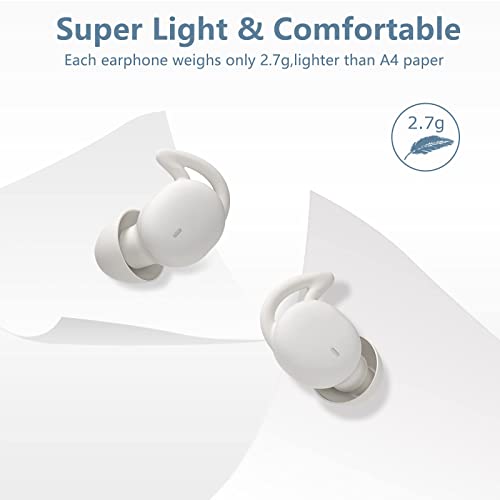 Omidyi True Wireless Sleep Earbuds, Noise Cancelling Earbuds for Sleep, Ultra Small and Skin-Soft Silicone Bluetooth Headphones in-Ear Specifically to Help You Fall Asleep Faster and Sleep Better