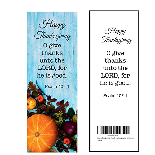 Happy Thanksgiving Give Thanks Cards Bookmarks (100 Count)