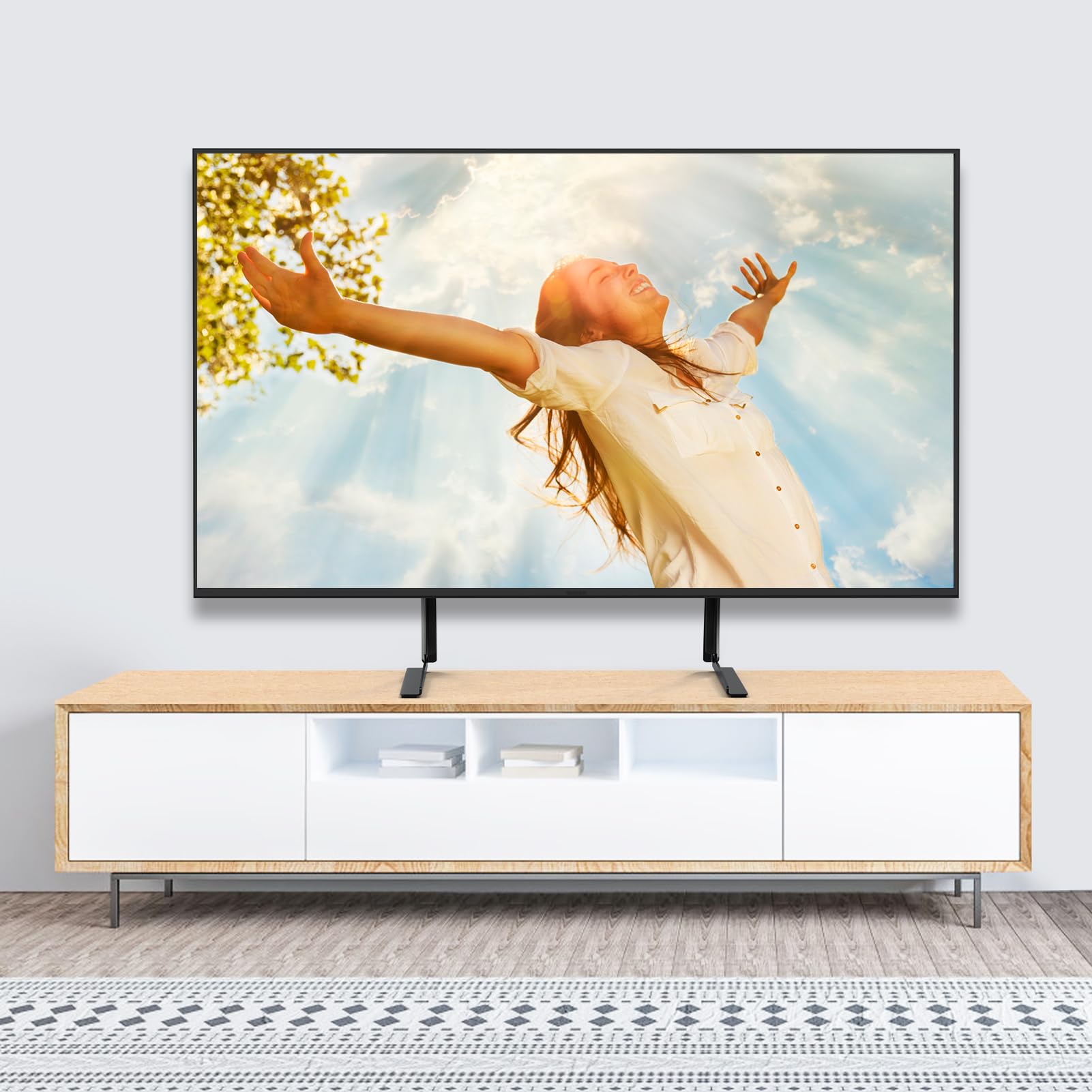 ELIVED Universal Table Top TV Stand for Most 32 to 70 inch LCD LED Plasma Flat Screen TVs, TV Base Height Adjustable Leg Stand Holds up to 88 lbs, VESA up to 800x600mm, YD1024
