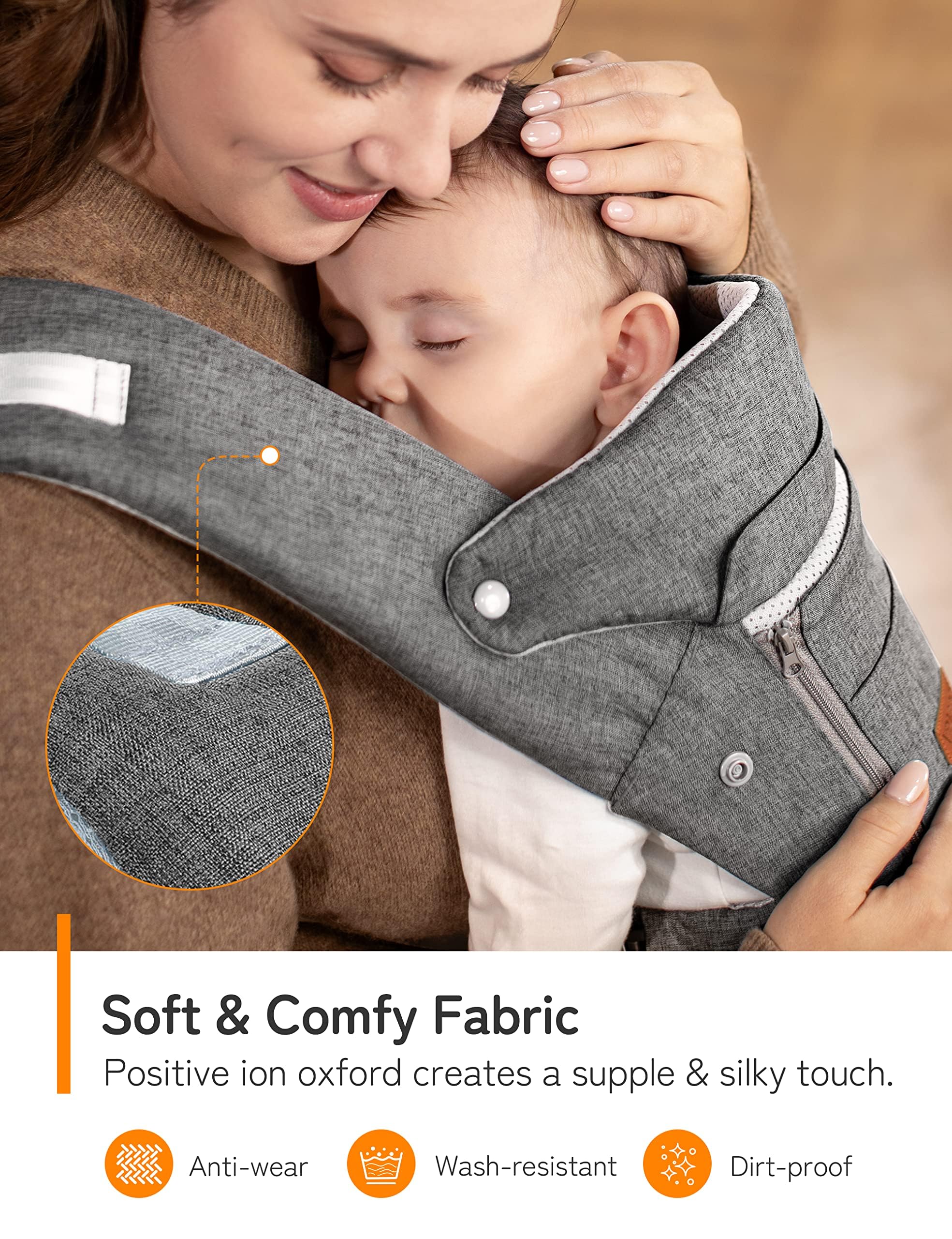 besrey Baby Carrier with Hip Seat Newborn to Toddler, 7-45lb, Summer Mesh Infant Carrier, Baby Body Holder Chest with Back Support, Front Facing Men Kangaroo Holder