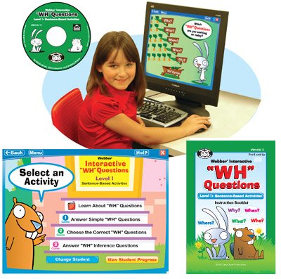 "WH" Questions Software Program - Level 1: Sentence-Based Activities - Super Duper Educational Learning Toy for Kids