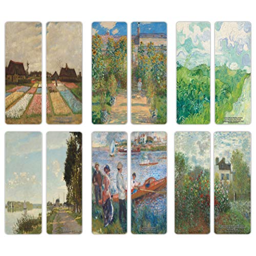 Creanoso Famous Classic Art Series 5 Bookmarks (60-Pack) β Van Gogh, Claude Monet, Auguste Renoir β Classical Art Inspiring Impressions β Great Bookmarker Collection for Men, Women, Teens, Artists