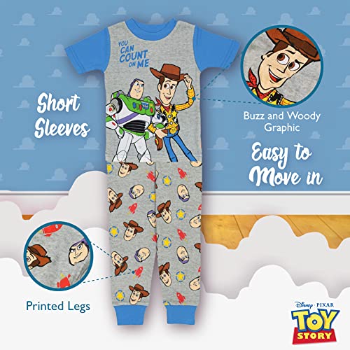Disney Boys' Toy Story 2-Piece Snug-Fit Cotton Pajamas Set With Book, COUNT ON ME, 2T