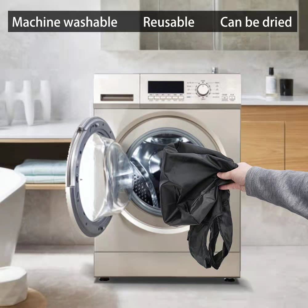 10 Pack Durable Folding Large Kitchen Reusable Shopping Bags with Handles Bulk, Aricsen Recycle Foldable Grocery Heavy Duty Washable into Pocket Lightweight Portable Nylon Tote, Polyester Cloth, Black