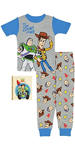 Disney Boys' Toy Story 2-Piece Snug-Fit Cotton Pajamas Set With Book, COUNT ON ME, 2T