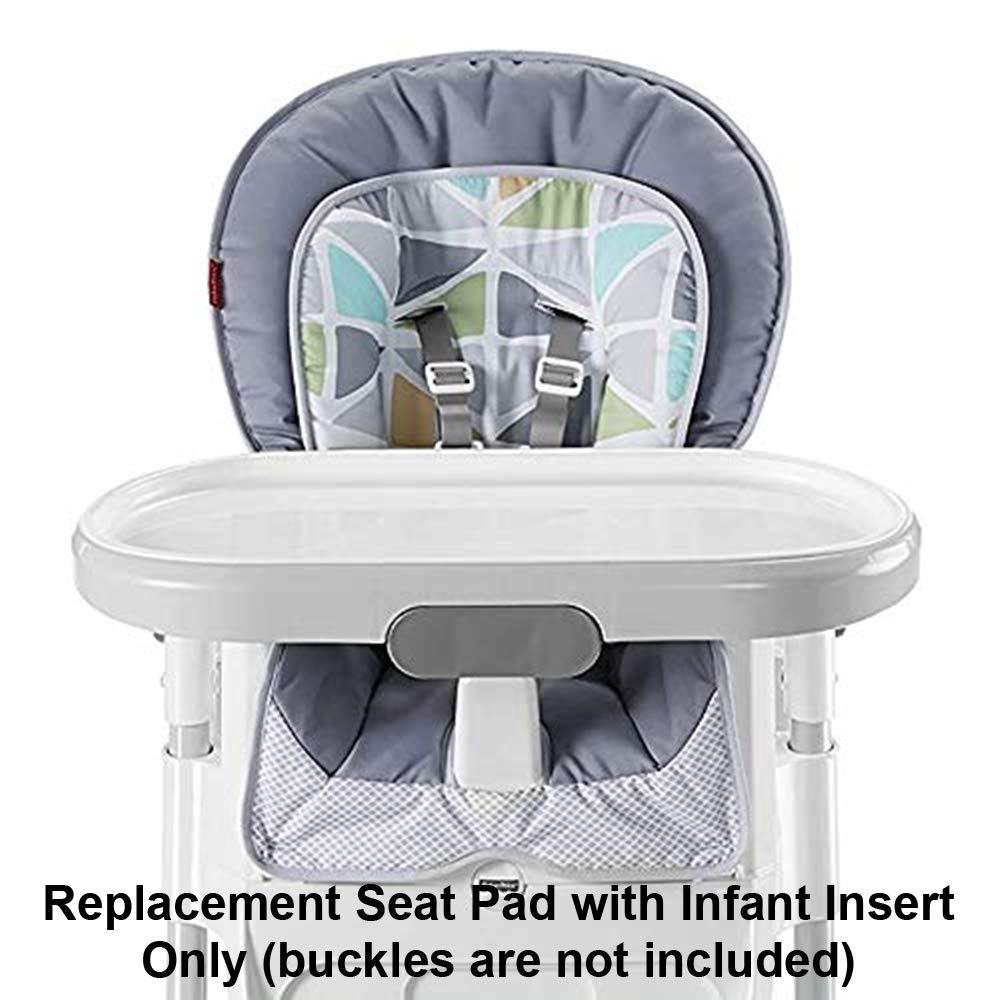 Replacement Cover for 4 in 1 High Chair - Fisher-Price Total Clean 4-in-1 Highchair in Sail Pattern FLH18 ~ Replacement Seat Pad with Infant Insert ~ Grays and Greens