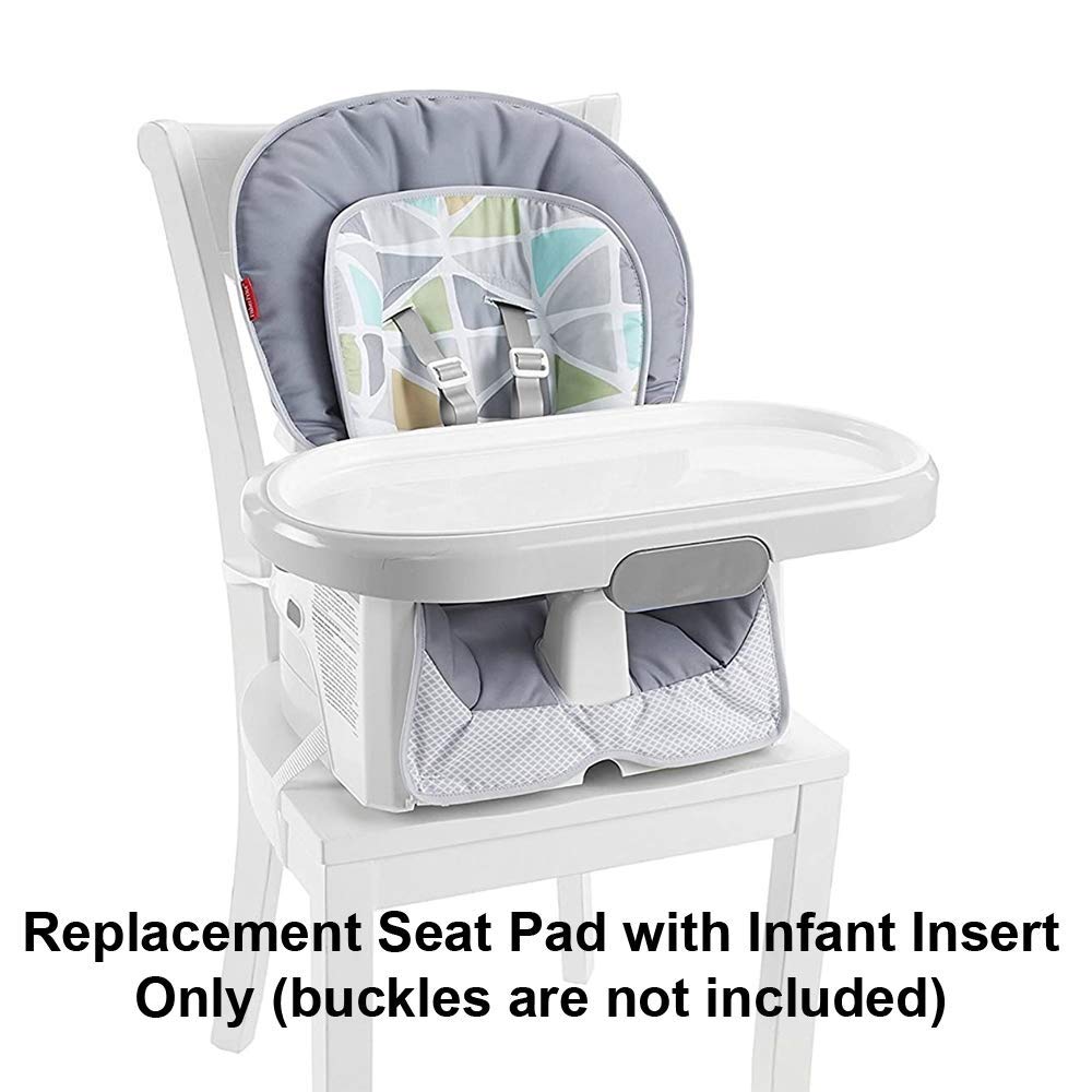 Replacement Cover for 4 in 1 High Chair - Fisher-Price Total Clean 4-in-1 Highchair in Sail Pattern FLH18 ~ Replacement Seat Pad with Infant Insert ~ Grays and Greens