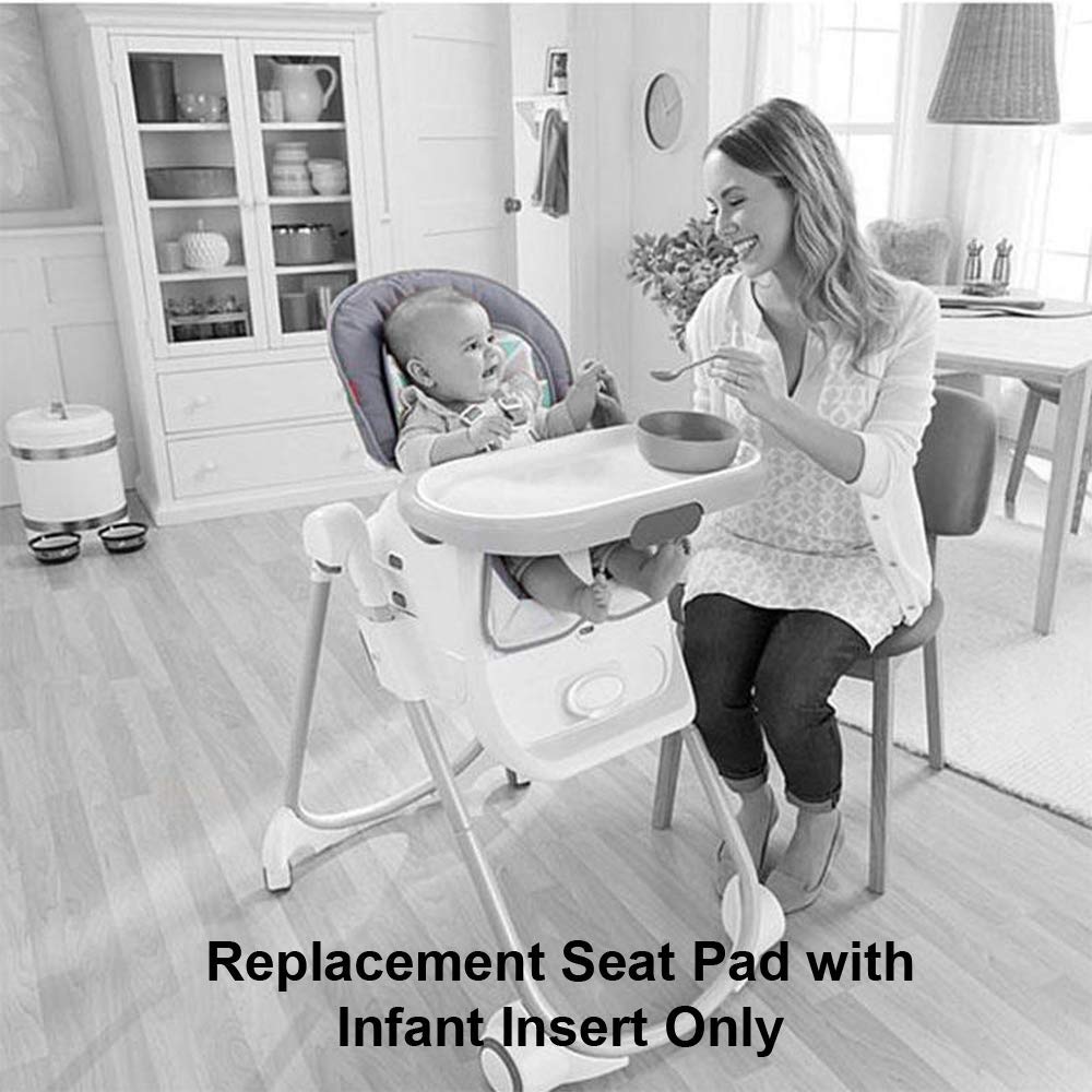 Replacement Cover for 4 in 1 High Chair - Fisher-Price Total Clean 4-in-1 Highchair in Sail Pattern FLH18 ~ Replacement Seat Pad with Infant Insert ~ Grays and Greens