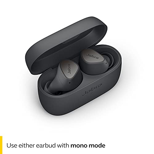 Jabra Elite 3 in Ear Wireless Bluetooth Earbuds β Noise Isolating True Wireless Buds with 4 Built-in Microphones for Clear Calls, Rich Bass, Customizable Sound, and Mono Mode - Dark Grey