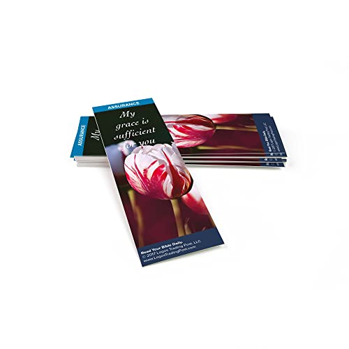 Christian Bookmark with Bible Verse, Pack of 25, Assurance Themed, My Grace is Sufficient for You, 2 Corinthians 12:9