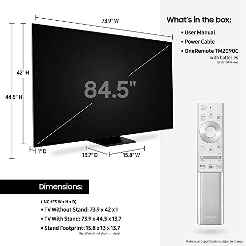 SAMSUNG 85-inch Class QLED Q900T Series - Real 8K Resolution Direct Full Array 32X Quantum HDR 32X Smart TV with Alexa Built-in (QN85Q900TSFXZA, 2020 Model)