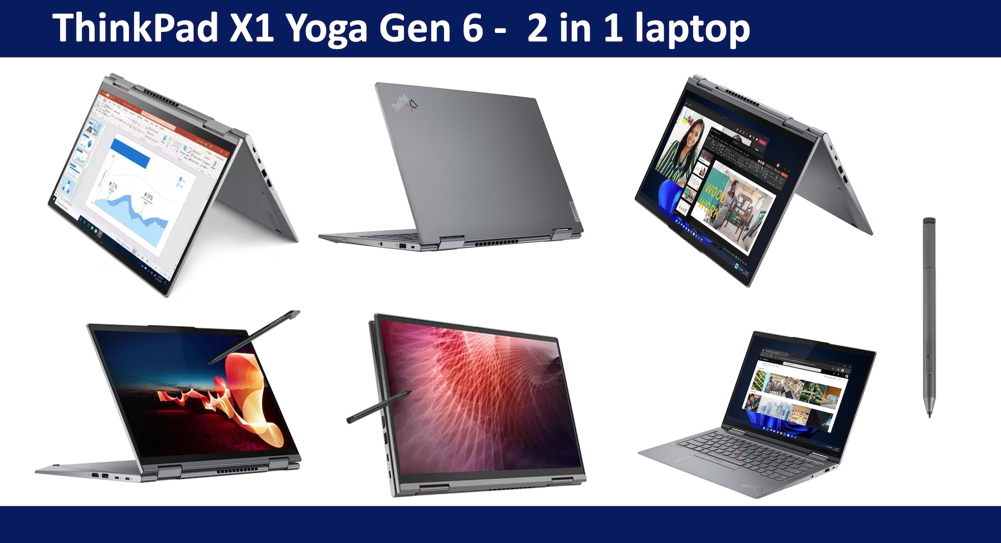 Lenovo ThinkPad X1 Yoga Gen 6 14" FHD+ IPS, Touchscreen, 500 Nits, 2-in-1 Laptop (Intel i7-1165G7, 16GB RAM, 2TB PCIe SSD, Backlit KYB, Fingerprint, 2 Thunderbolt 4, Active Pen, Win11P) w/DKZ Hub