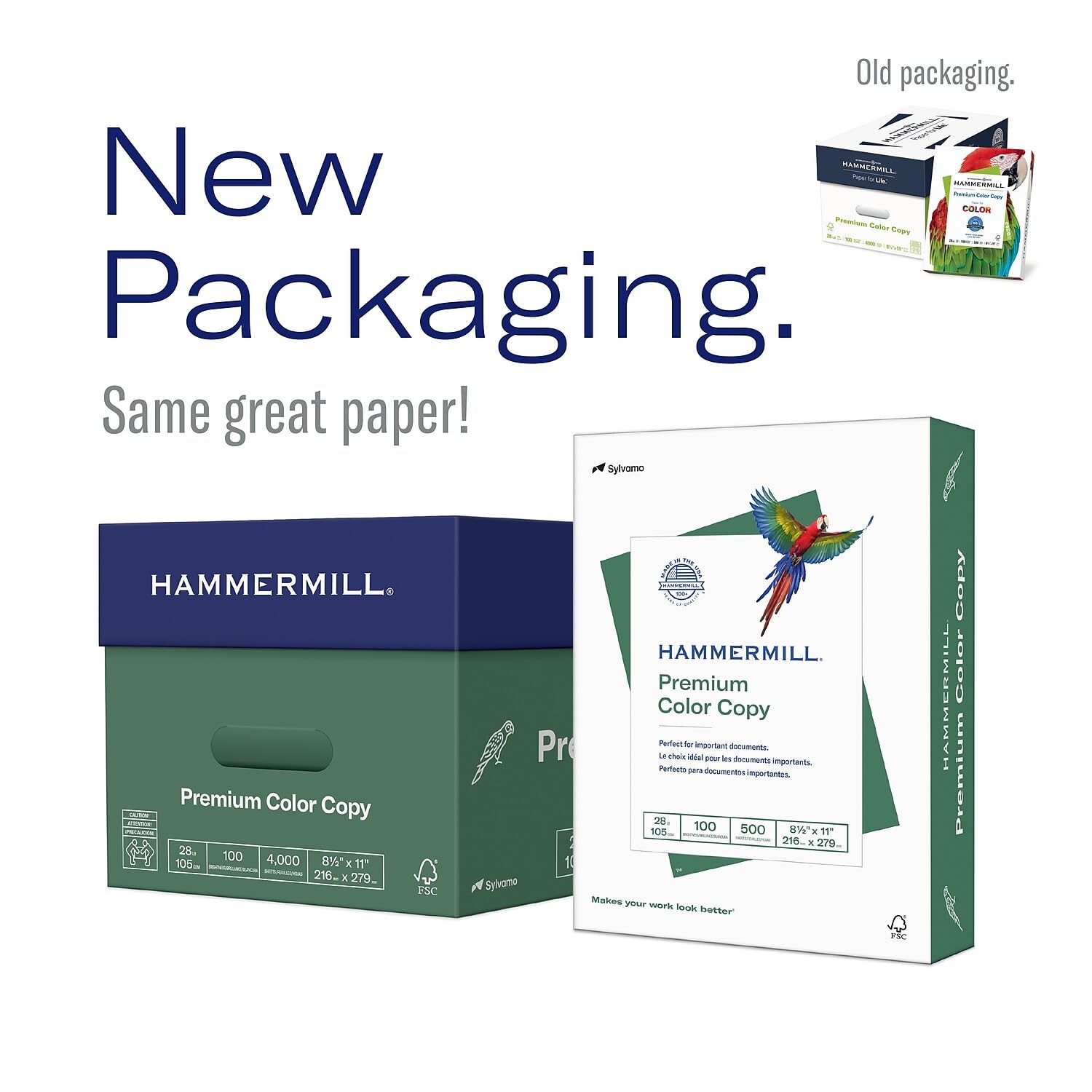 Hammermill Printer Paper, Premium Color 32 Lb Copy Paper, 8.5 x 11-1 Ream (500 Sheets) - 100 Bright, Made in the USA, 102630R