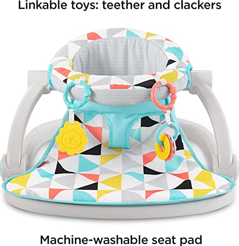 Fisher-Price Portable Baby Chair Sit-Me-Up Floor Seat with Developmental Toys & Machine Washable Seat Pad, Windmill
