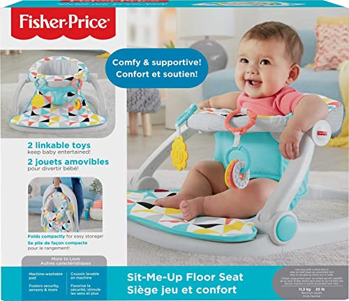 Fisher-Price Portable Baby Chair Sit-Me-Up Floor Seat with Developmental Toys & Machine Washable Seat Pad, Windmill