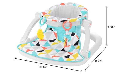 Fisher-Price Portable Baby Chair Sit-Me-Up Floor Seat with Developmental Toys & Machine Washable Seat Pad, Windmill