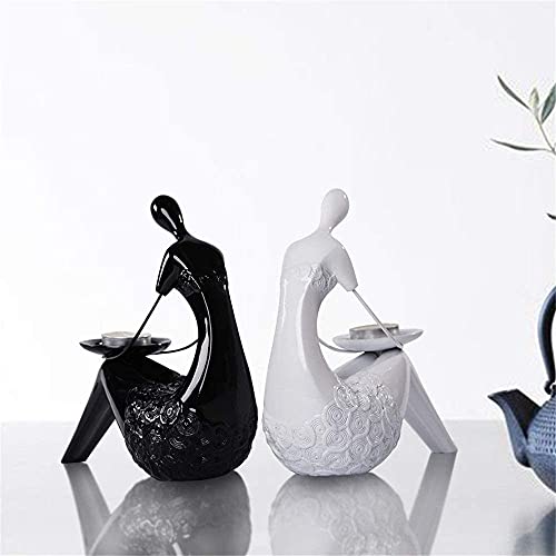 Bookend Supports HeavyDuty ， Book Clip 1 Pair of Fine Art Desktop Candle Holder Book Clip Resin Book Clip Bookcase Decorative Book Clip (Color : Black)