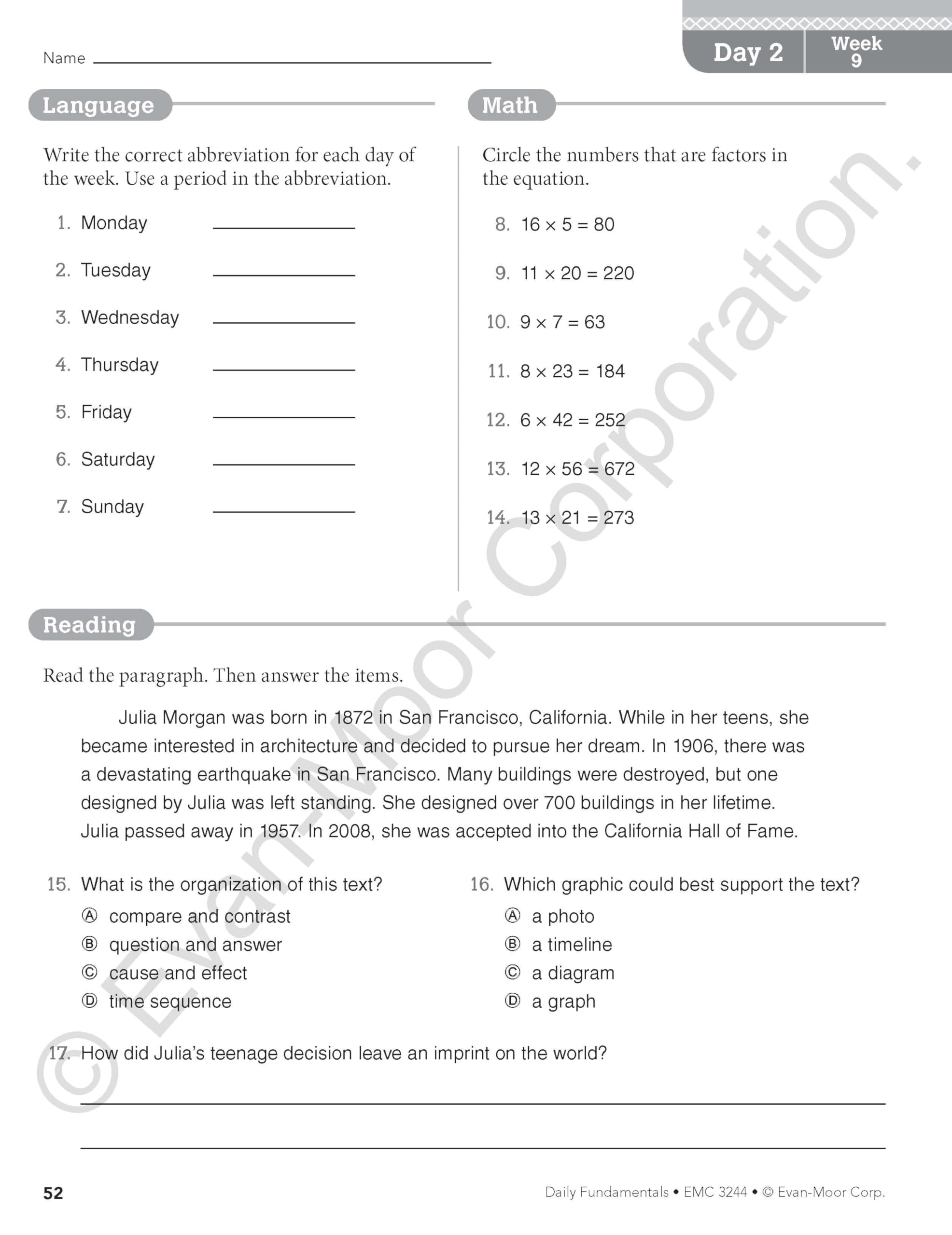 Evan-Moor Daily Fundamentals, Grade 4
