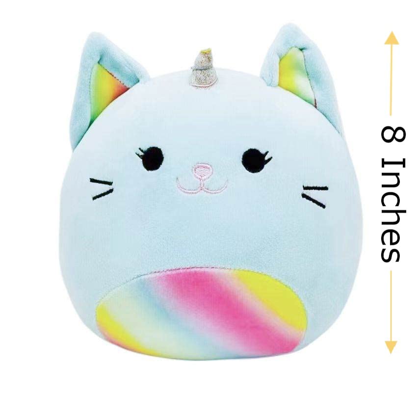 Irakaia Stuffed Rainbow Cat Unicorn Animal Plush Toy, Cute 8 Inch Ultrasoft Kawaii plushies (Caticorn)