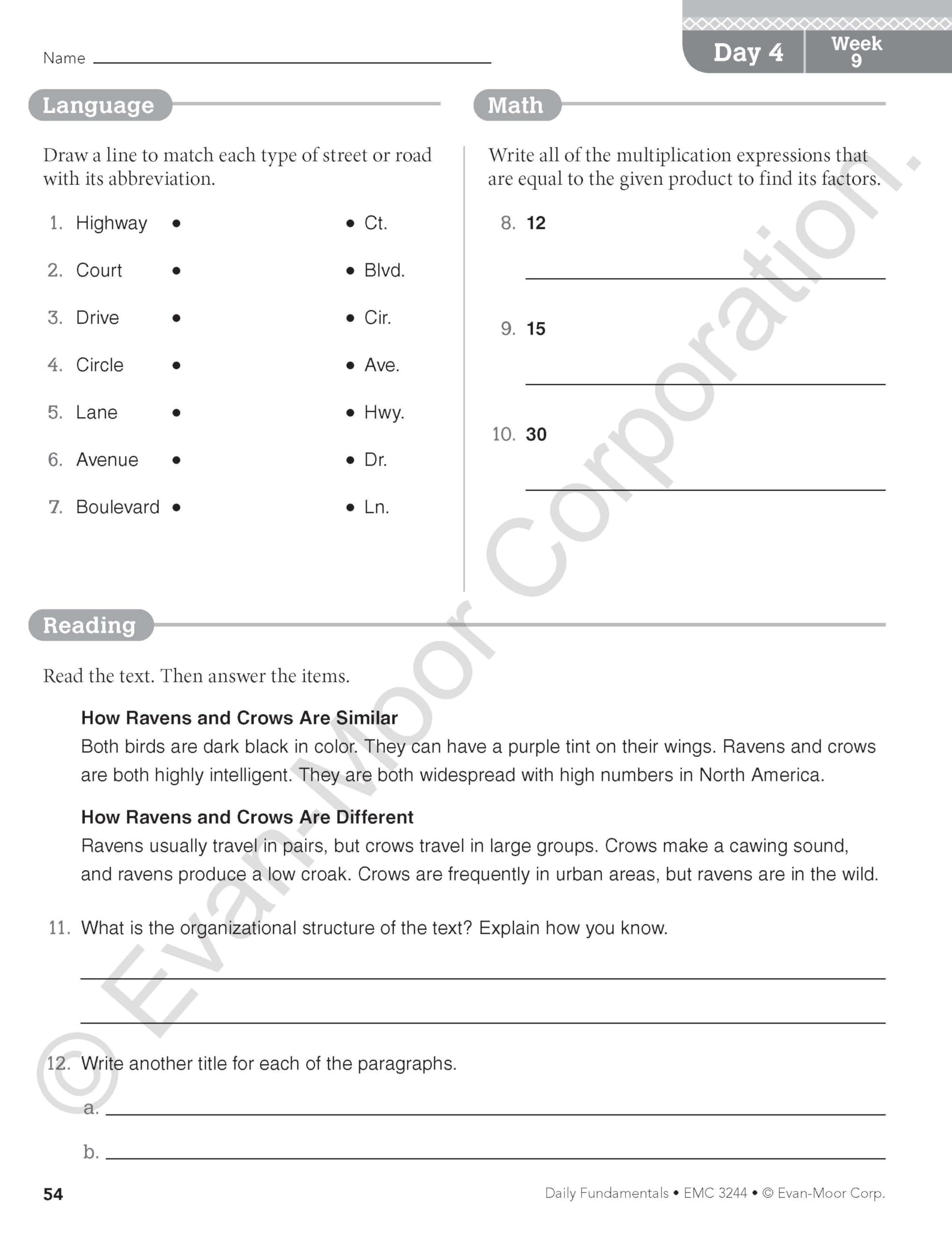 Evan-Moor Daily Fundamentals, Grade 4