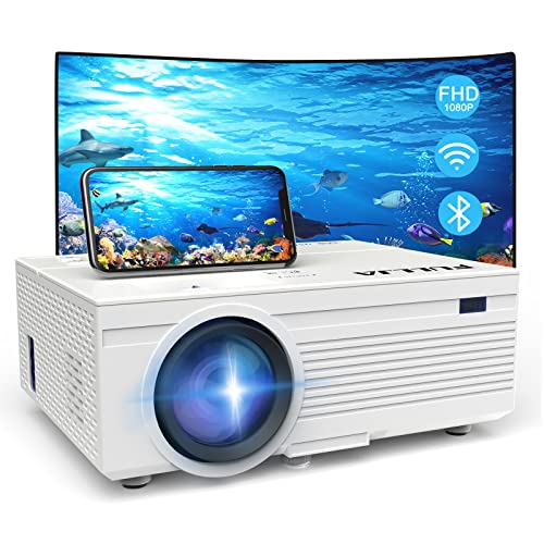 WiFi Mini Projector with Bluetooth - 2022 Upgraded 1080P HD Portable Outdoor Movie Projector, 8500L LED Home Theater Video Projector Compatible with TV Stick HDMI USB VGA, PS4, Laptop, Smartphone