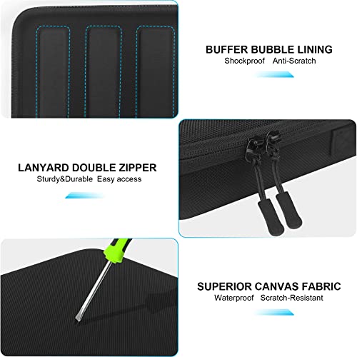 Lacdo Hard Shell Laptop Carrying Case Shoulder Bag for 16 inch New MacBook Pro M1 Pro/Max A2485 A2141 2021-2019, 15 inch Old MacBook Pro 2012-2018, Compartment for iPad Mini with Apple Pencil, Black