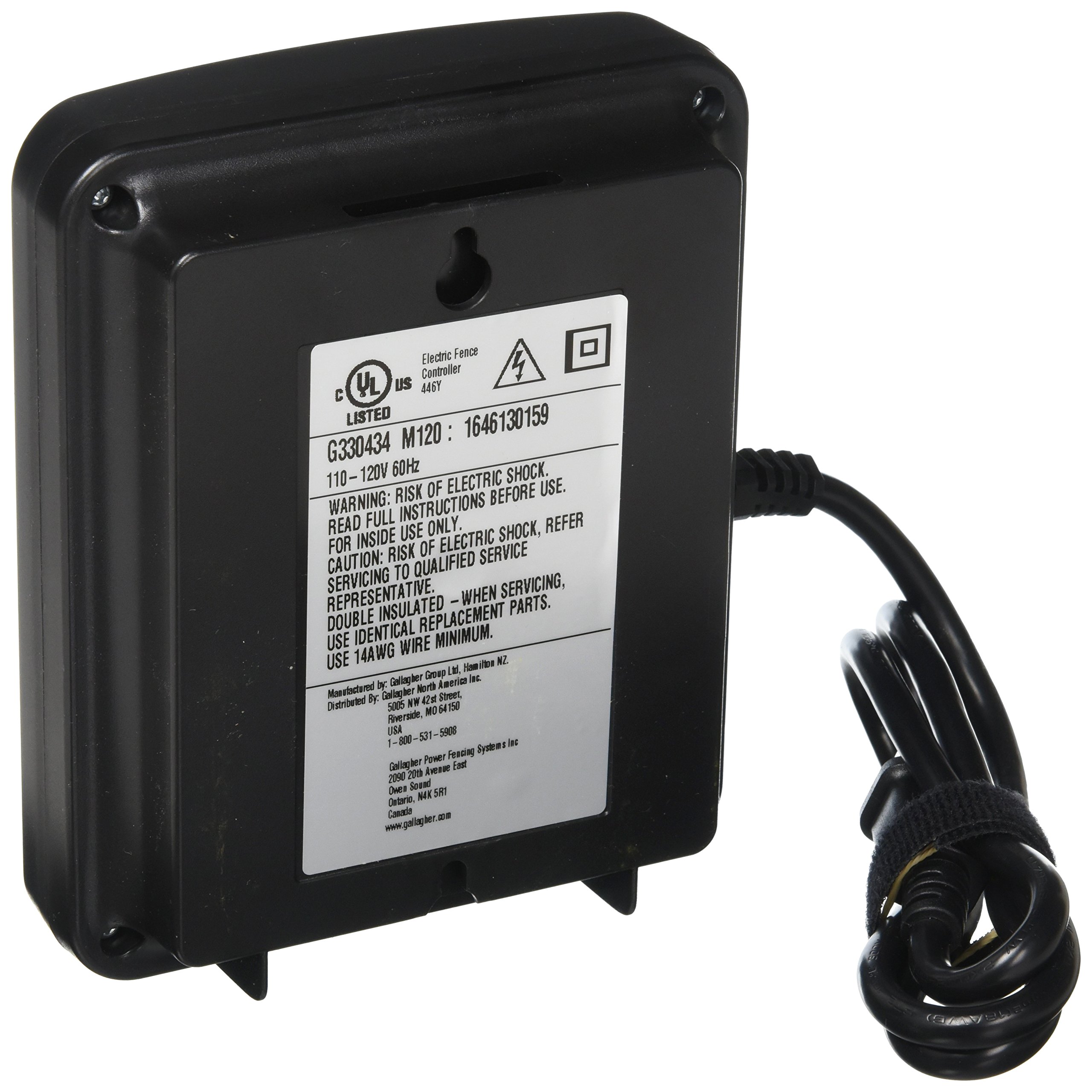 Gallagher M120 Electric Fence Charger - Powers Up to 15 Miles / 60 Acres of Clean Fence - 1.2 Joules, 110 Volt AC Energizer, Added Power Reserve - Unbeatable Reliability - Easy Installation