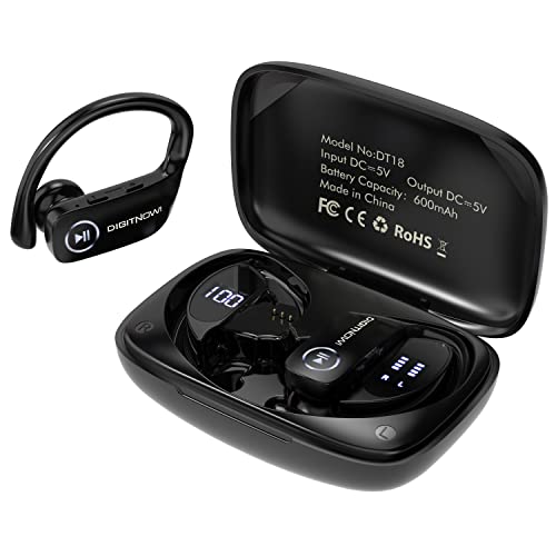 Wireless Earbuds, DIGITNOW Bluetooth 5.0 Headphones 48Hrs Play Back Touch Control with LED Display Charging Case Waterproof Stereo Earphones in-Ear Built-in Mic Headset Deep Bass for Sport Workout