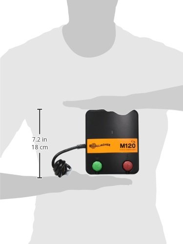 Gallagher M120 Electric Fence Charger - Powers Up to 15 Miles / 60 Acres of Clean Fence - 1.2 Joules, 110 Volt AC Energizer, Added Power Reserve - Unbeatable Reliability - Easy Installation