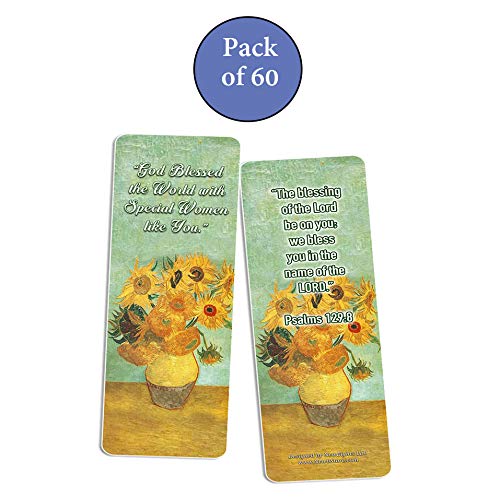 Blessed Special Women Christian Bible Psalm 129:8 Bookmarks Cards (60 Pack) - Reverence Bible Texts Sunday School Easter Baptism - Thanksgiving Christmas Rewards Encouragement Motivational Gift